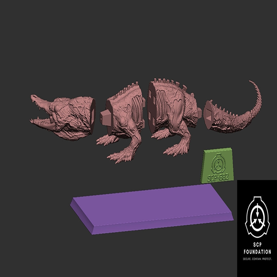 SCP-682 3D model 3D printable | CGTrader