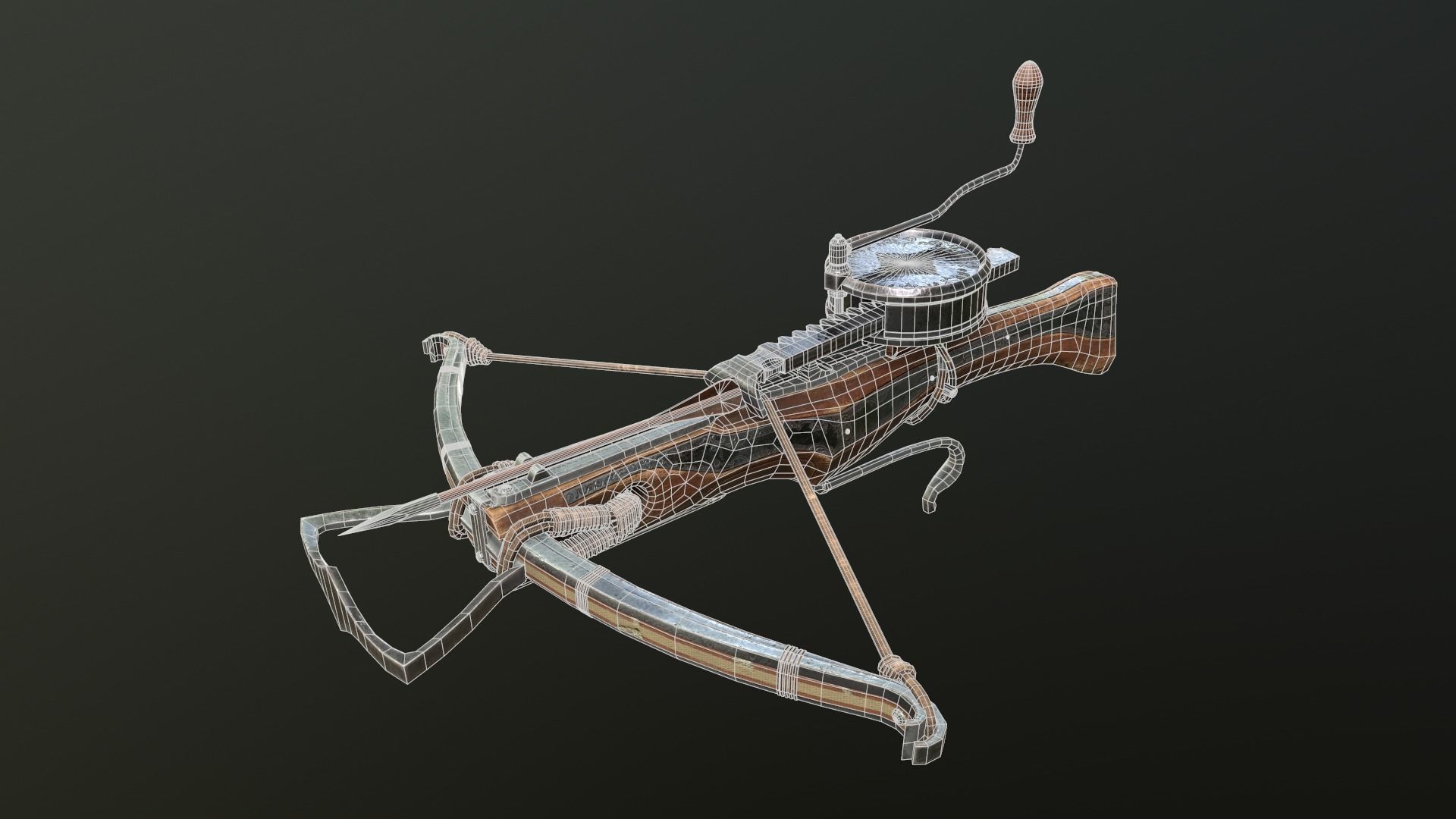 3D model Crossbow with Cranequin VR / AR / low-poly | CGTrader