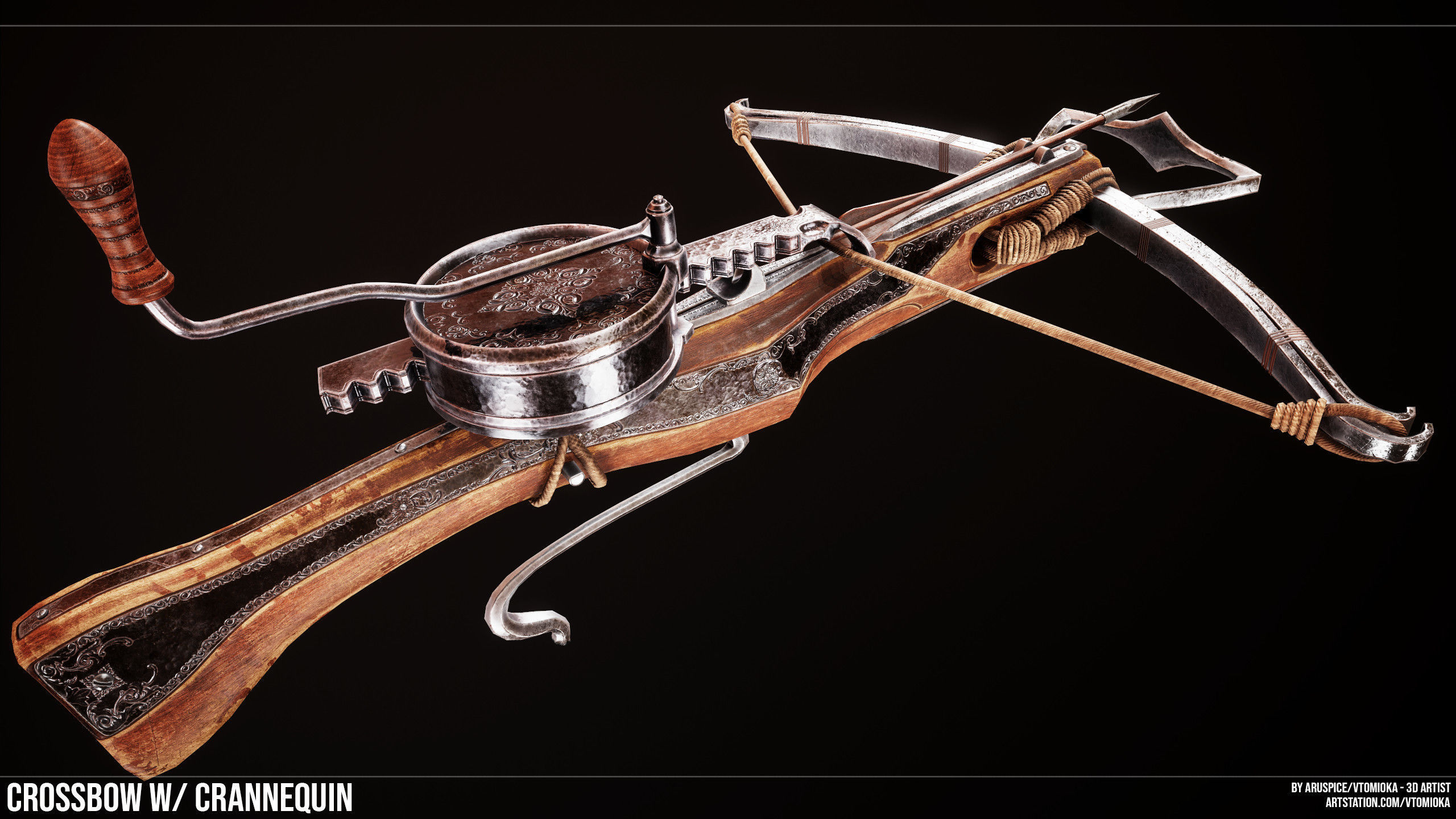 3D model Crossbow with Cranequin VR / AR / low-poly | CGTrader