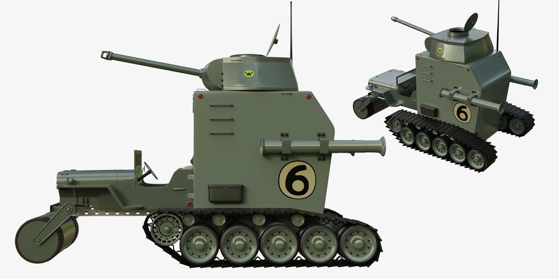 3D model Race Car 06 Army Surplus Special from Wacky Races VR / AR ...