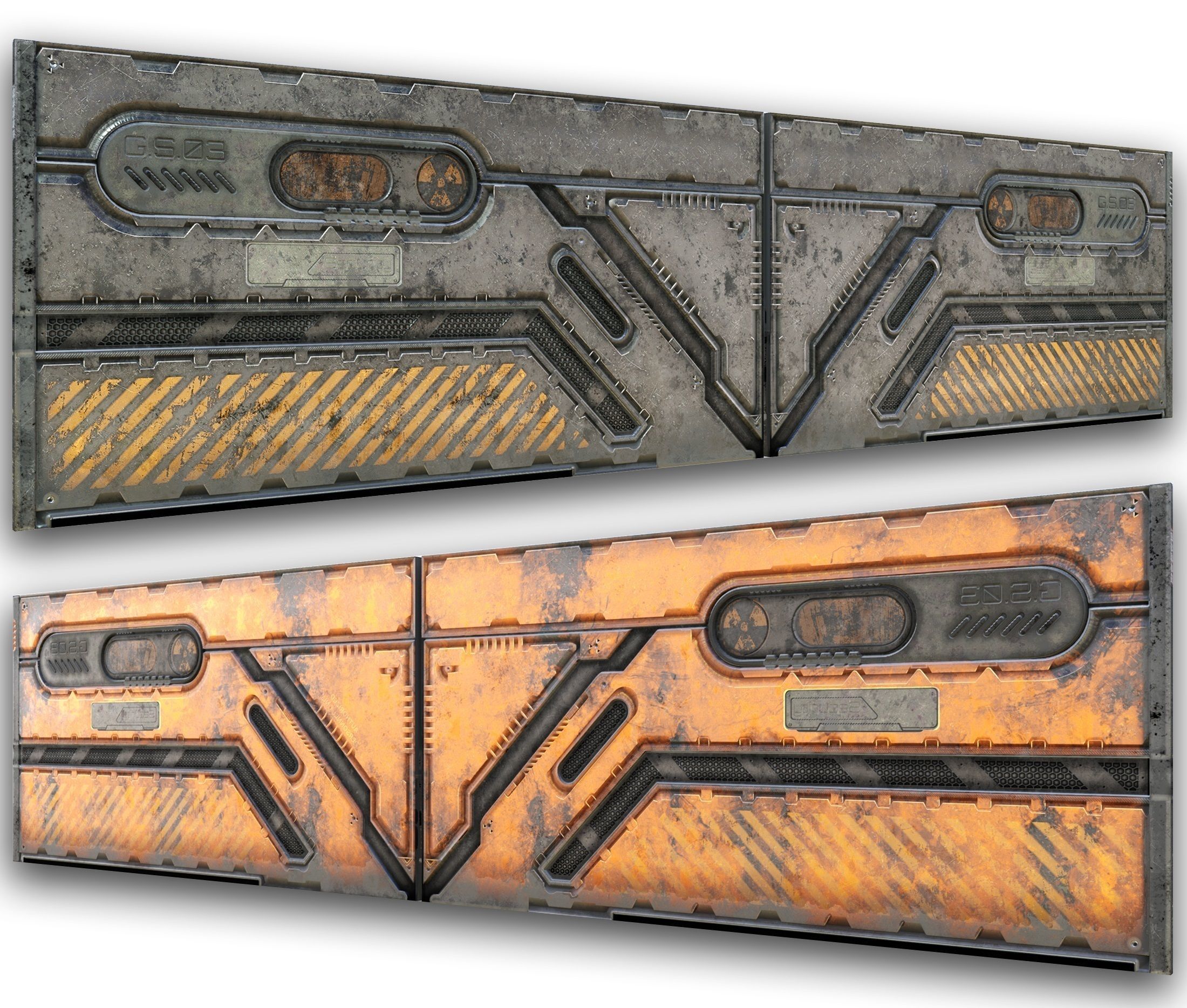 3D Model Collection sci fi walls - architectural modular kit VR / AR ...