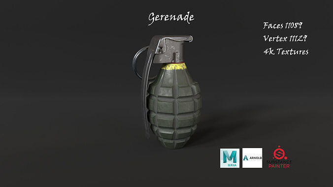 Gerenade With Textures 3D model | CGTrader