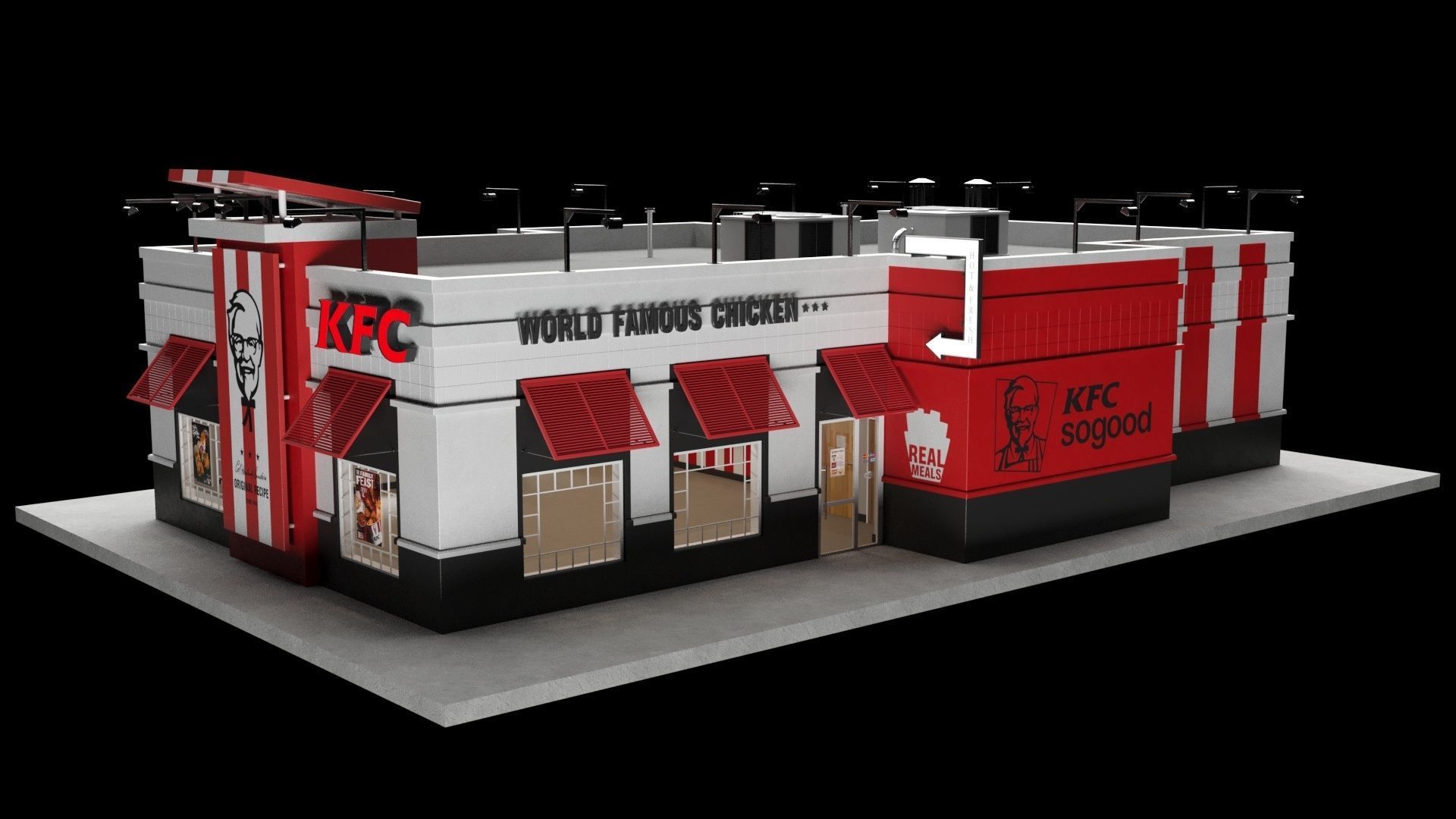 KFC Building 3D model | CGTrader