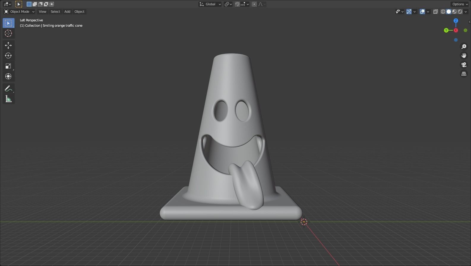 Smiling traffic cone 3D model 3D printable | CGTrader