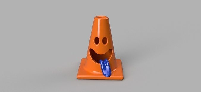 Smiling traffic cone 3D model 3D printable | CGTrader