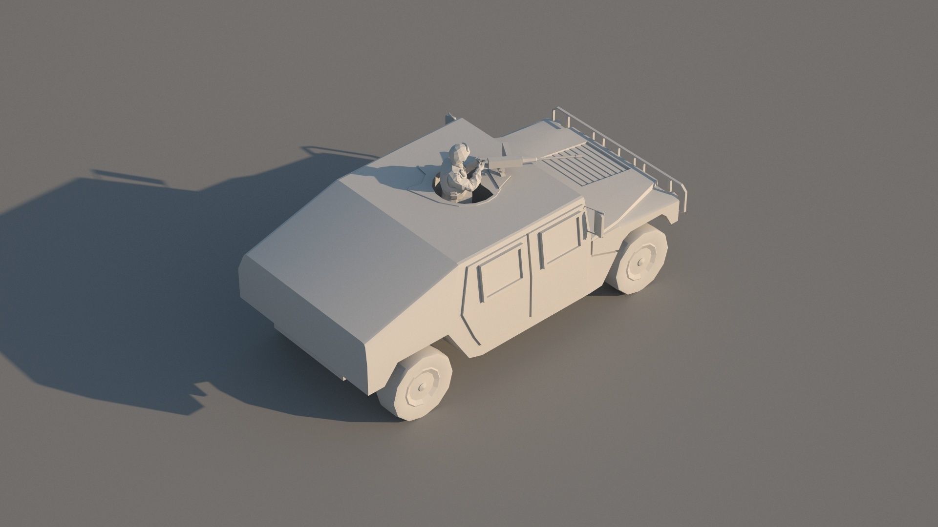 3D model Humvee Low-poly 3D model military vehicle VR / AR / low-poly ...