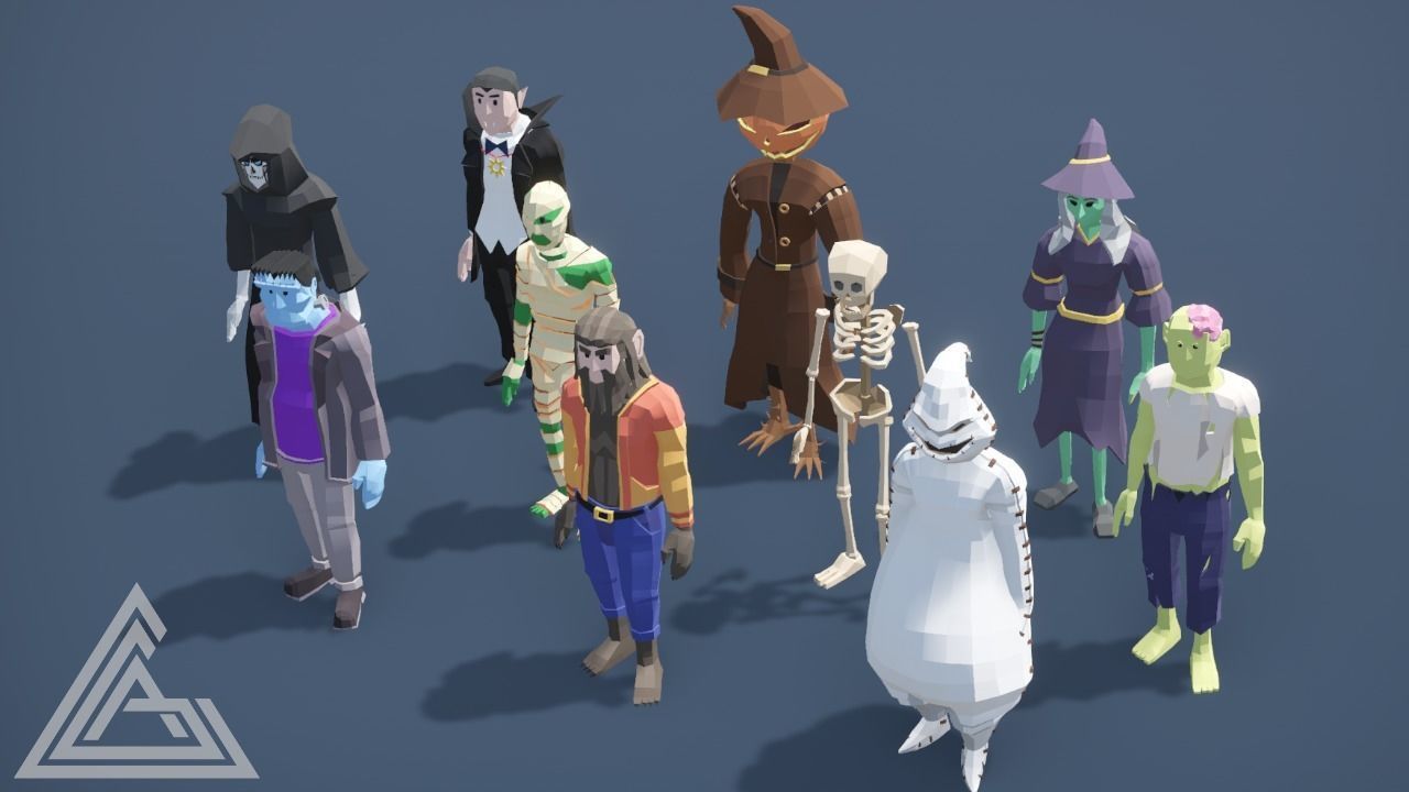 3D model LOWPOLY - Halloween Monsters VR / AR / low-poly | CGTrader