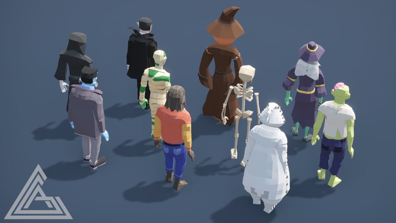 3D model LOWPOLY - Halloween Monsters VR / AR / low-poly | CGTrader