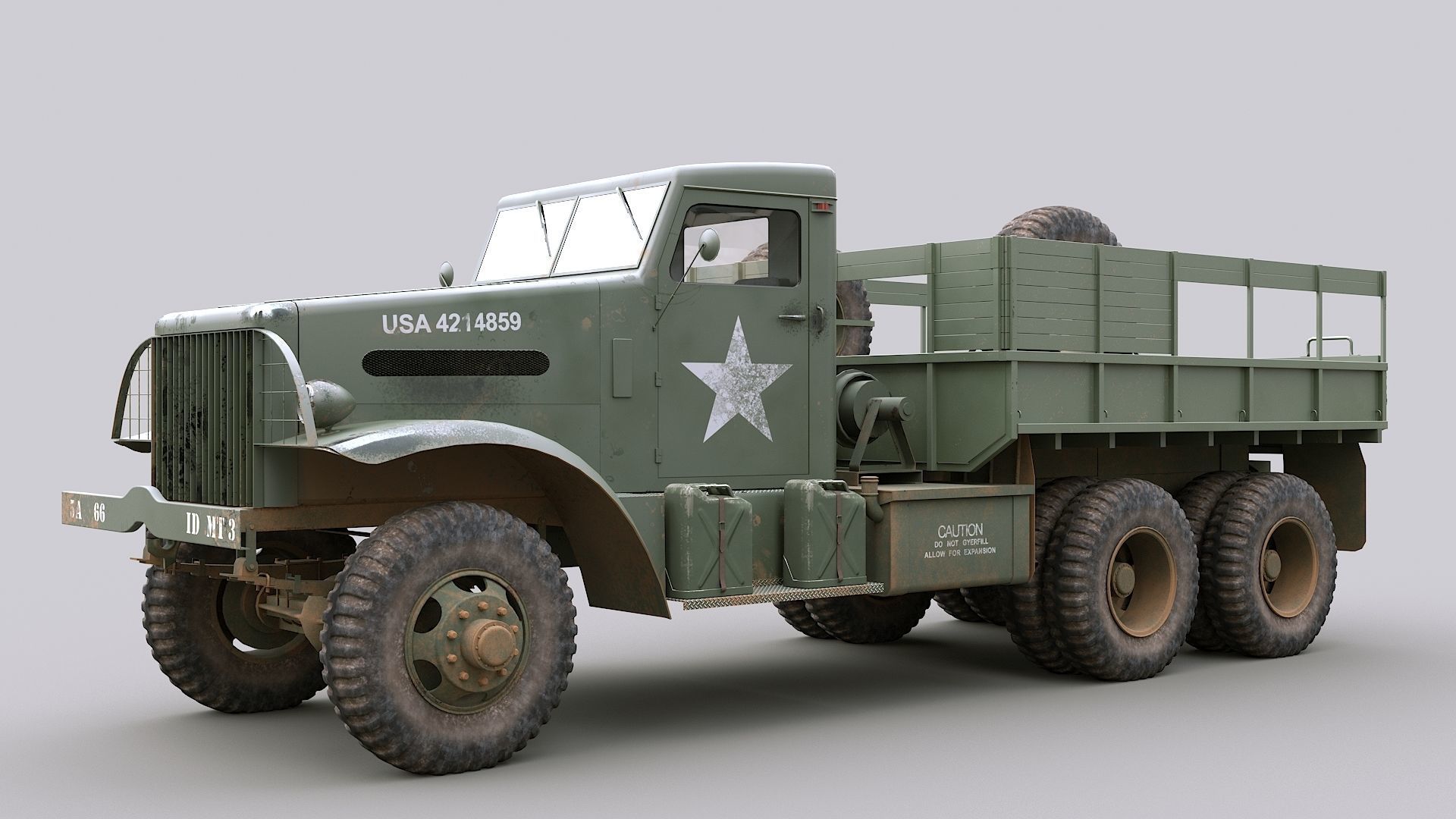 3D model Cargo Truck US White 666 VR / AR / low-poly | CGTrader