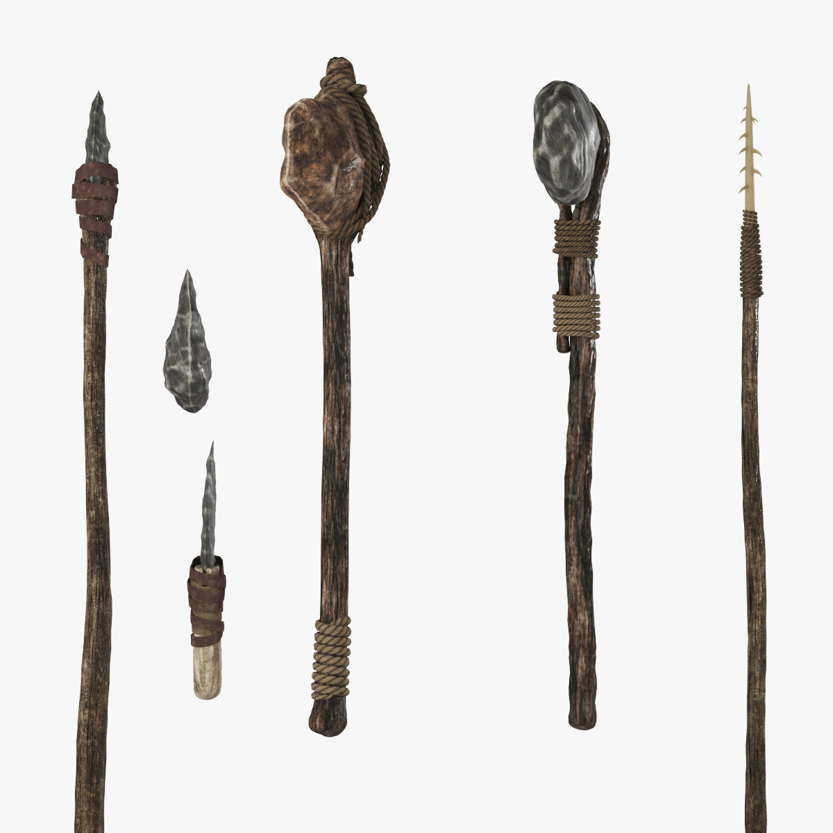 Stone age set 3D model | CGTrader