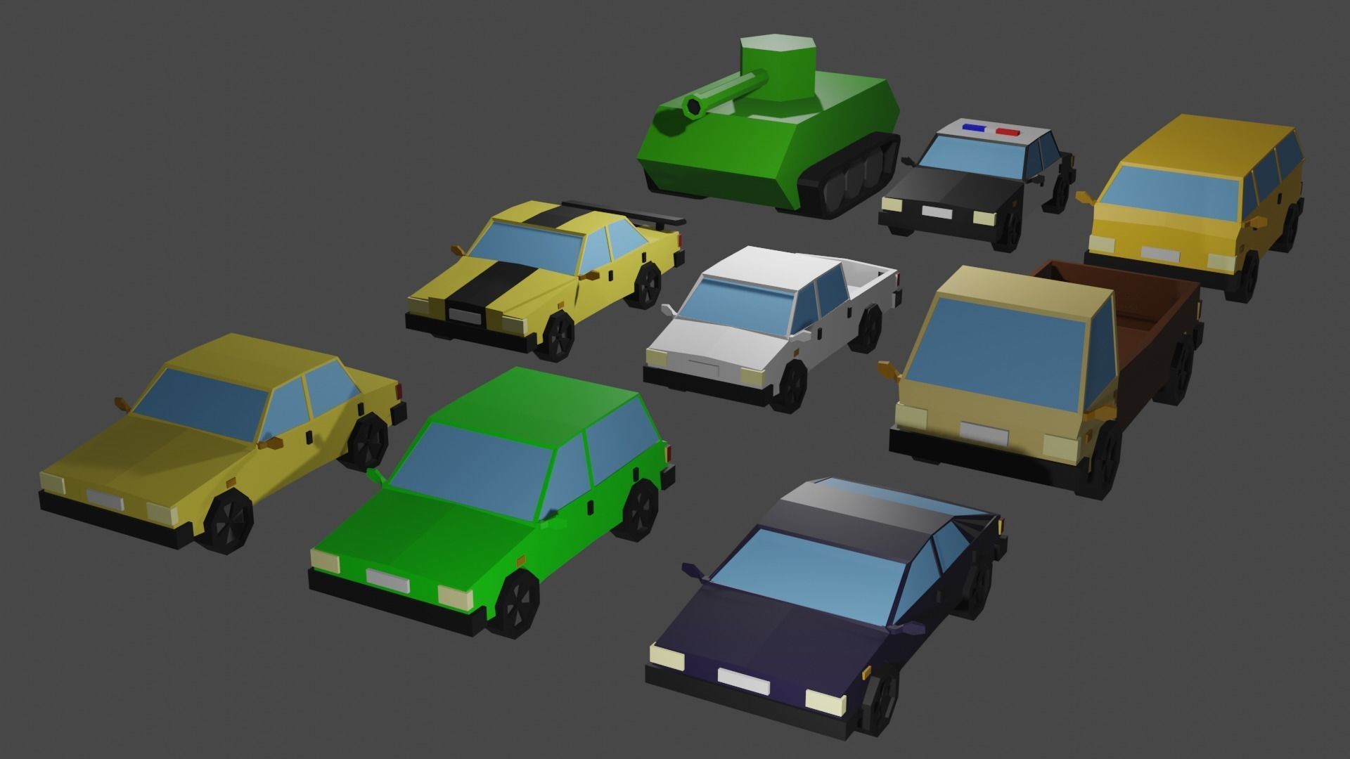 Low Poly Vehicles 3D asset realtime | CGTrader