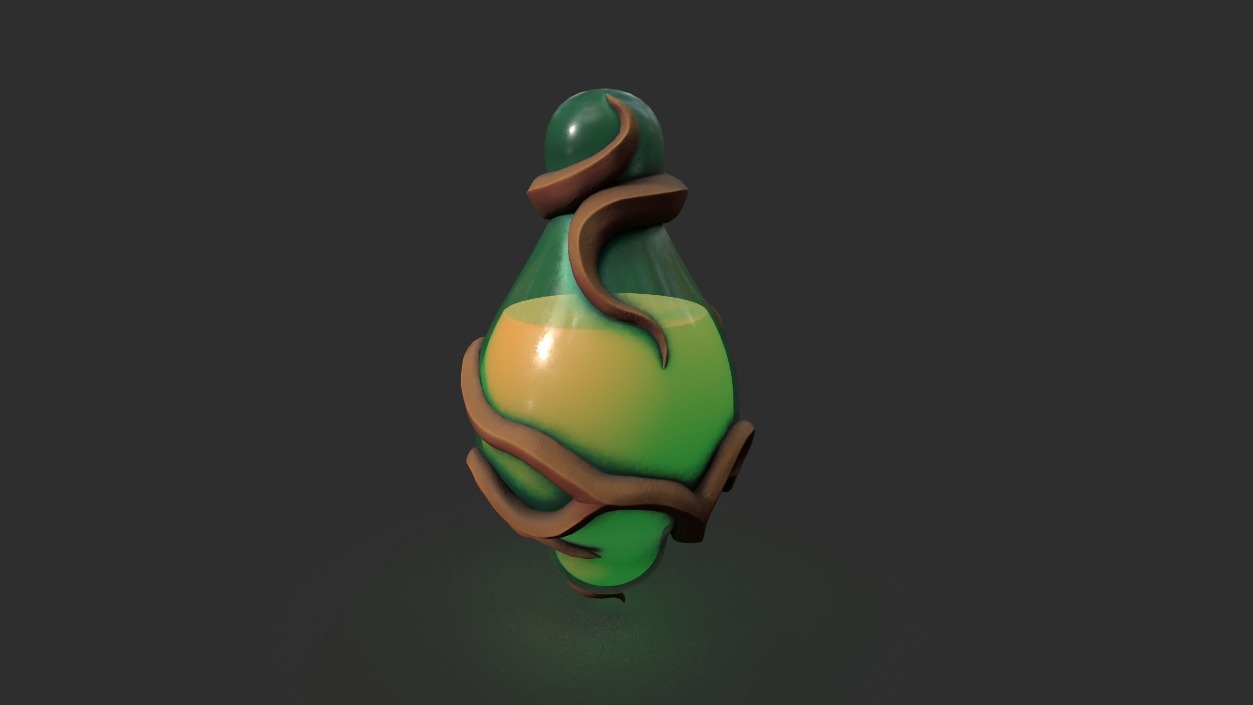 3D model Stylized Fantasy Potion with Root Ornaments VR / AR / low-poly ...