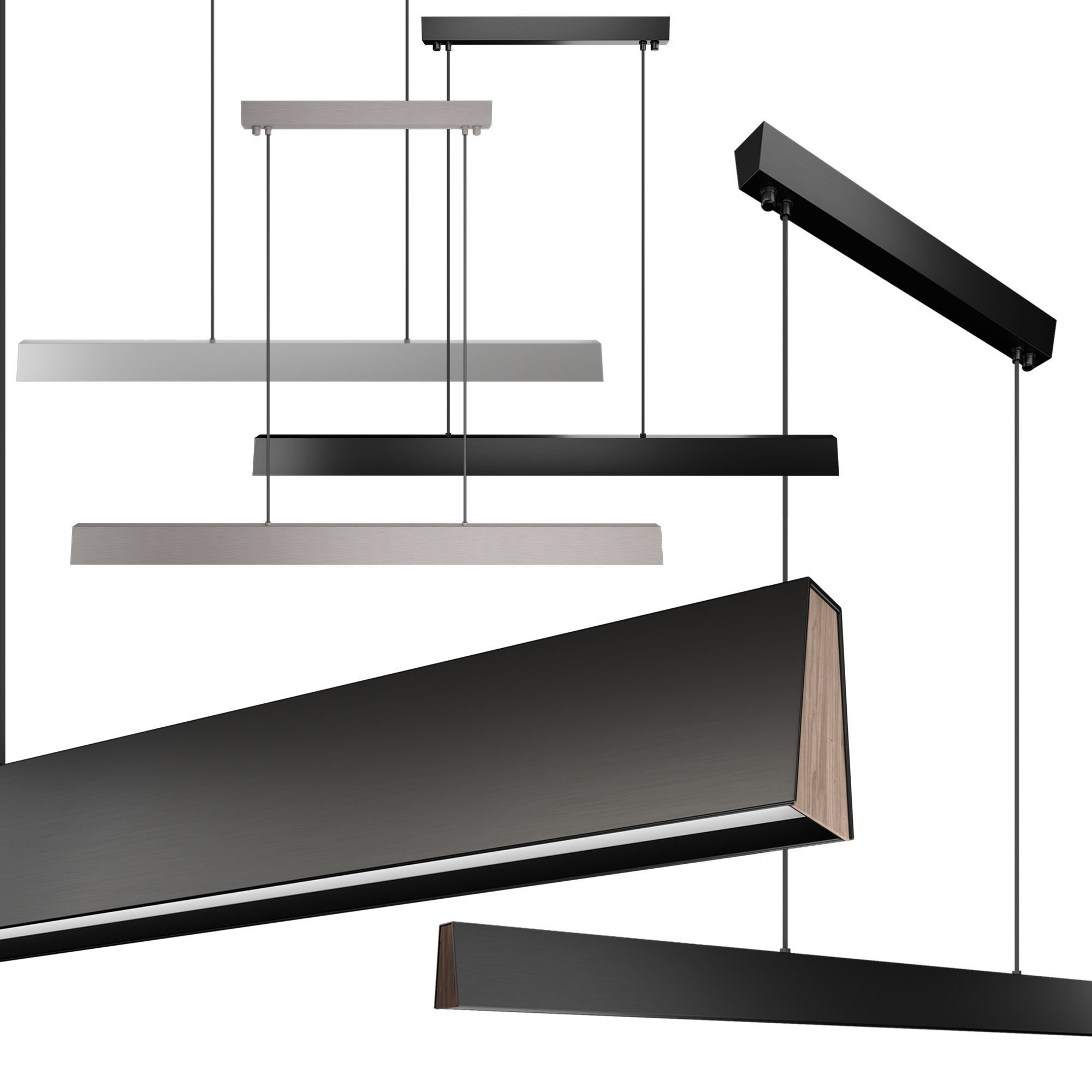 Flair LED Linear Suspension Light by Blackjack 3D model | CGTrader