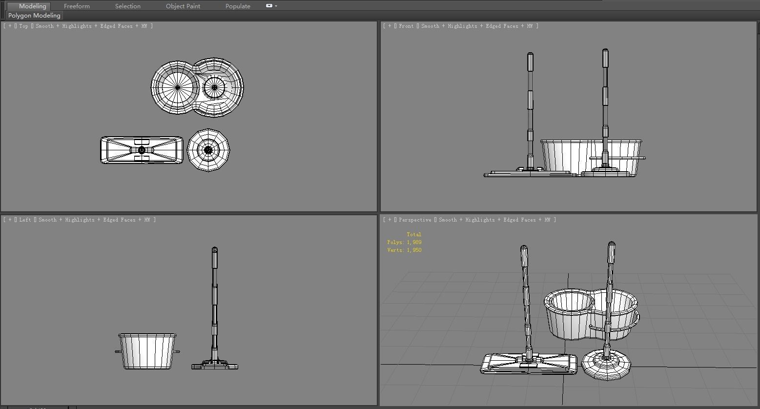 3D model Cartoon mops and bucket VR / AR / low-poly | CGTrader
