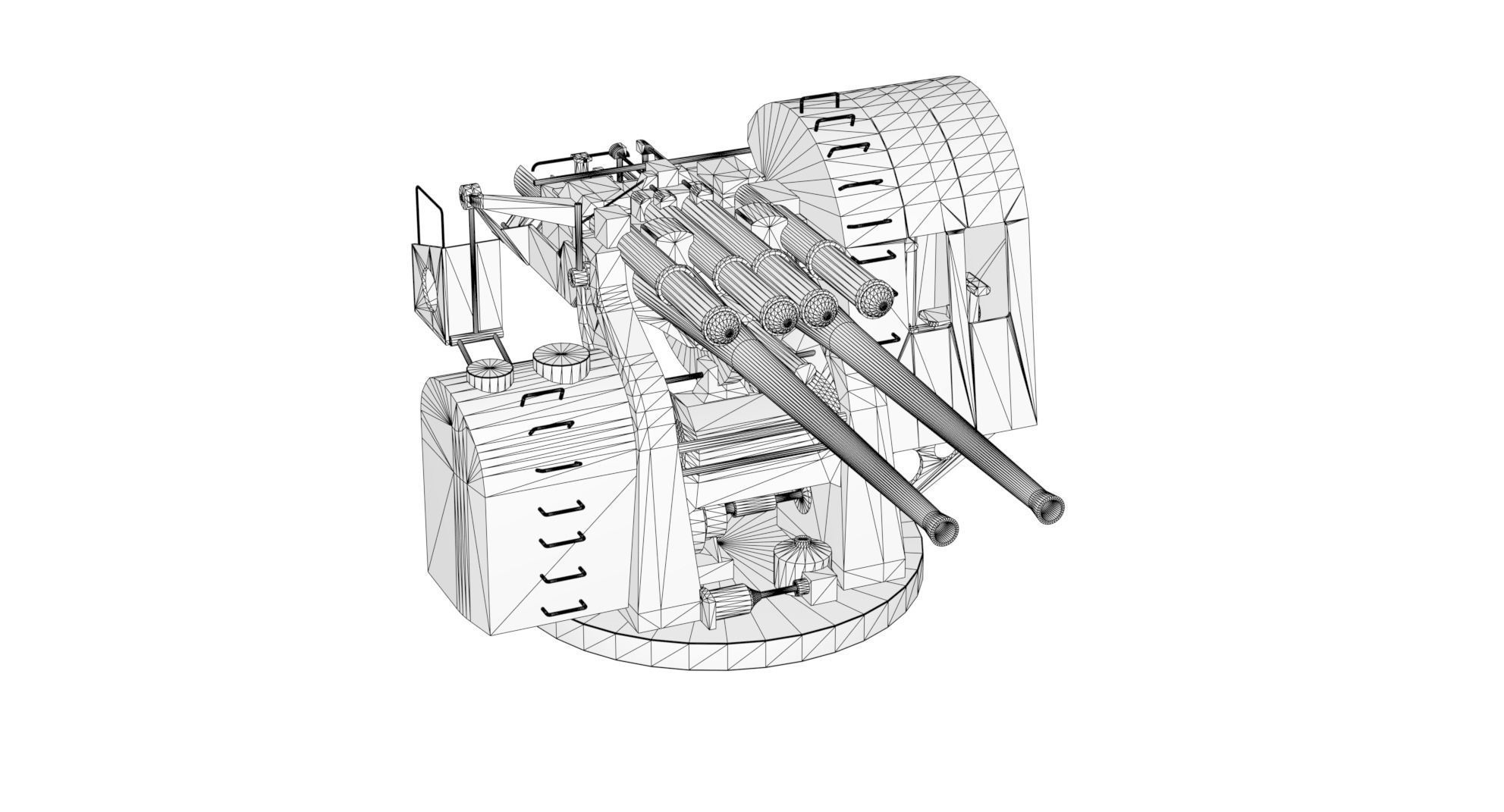 127mm 40 Type 89 Japanese Naval Gun 3D model | CGTrader