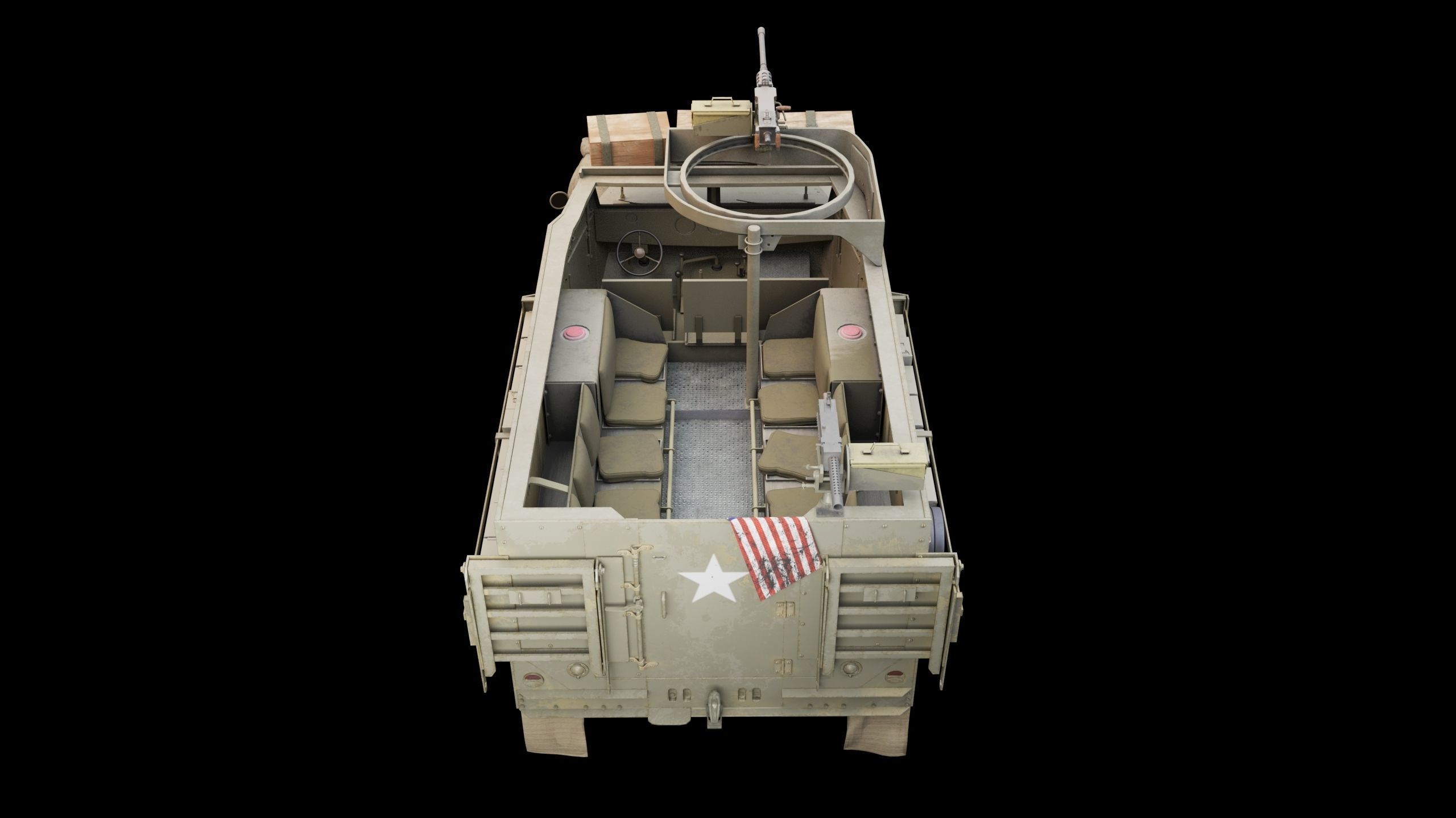 Realistic M3A1 Half-Track 3D HardSurface Model 3D model | CGTrader