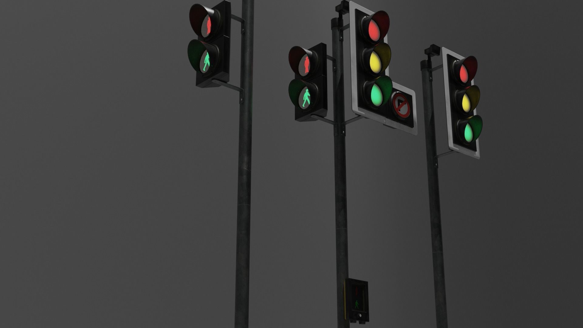 3D model UK traffic Lights Low poly VR / AR / low-poly | CGTrader