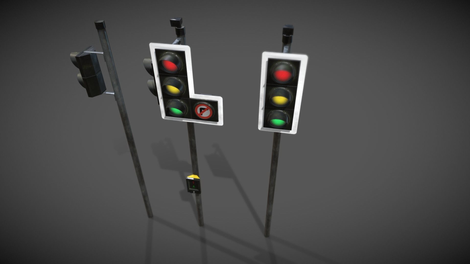 3D model UK traffic Lights Low poly VR / AR / low-poly | CGTrader