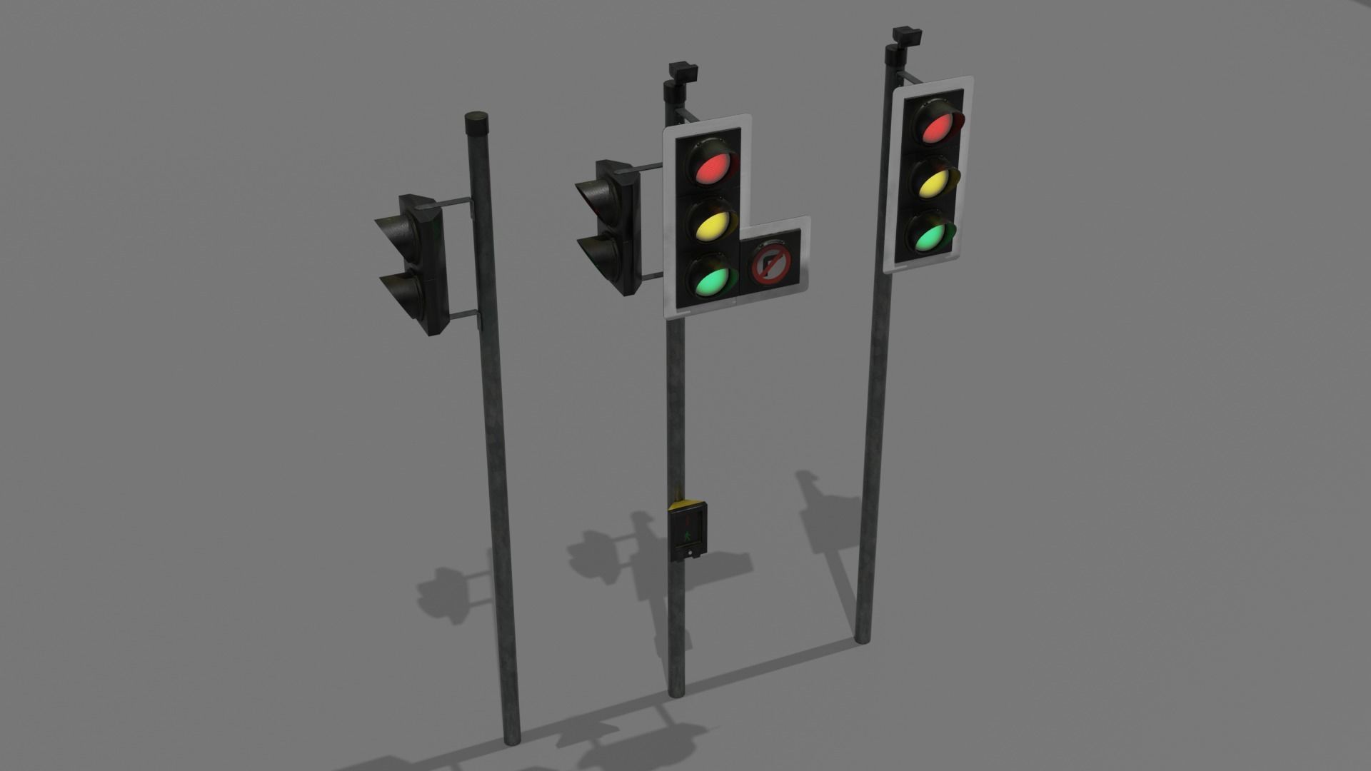 3D model UK traffic Lights Low poly VR / AR / low-poly | CGTrader