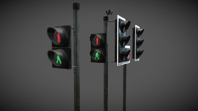 3D model UK traffic Lights Low poly VR / AR / low-poly | CGTrader