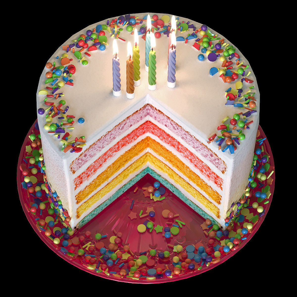 Birthday cake 3D model | CGTrader