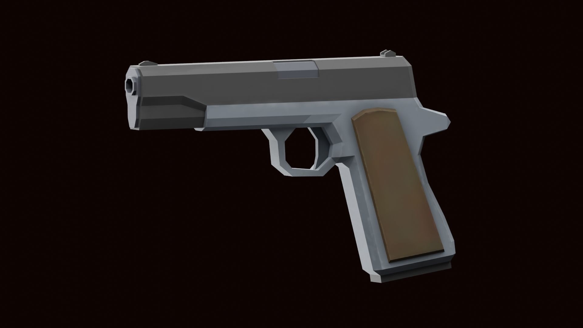 3D model low poly hand painted colt 1911 VR / AR / low-poly | CGTrader