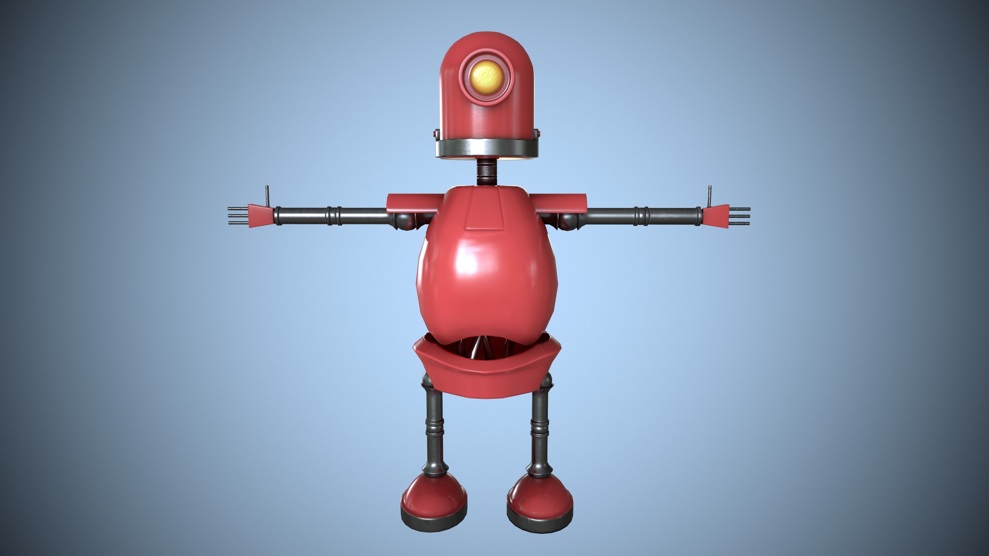 Little Red Robot Character 3D model | CGTrader