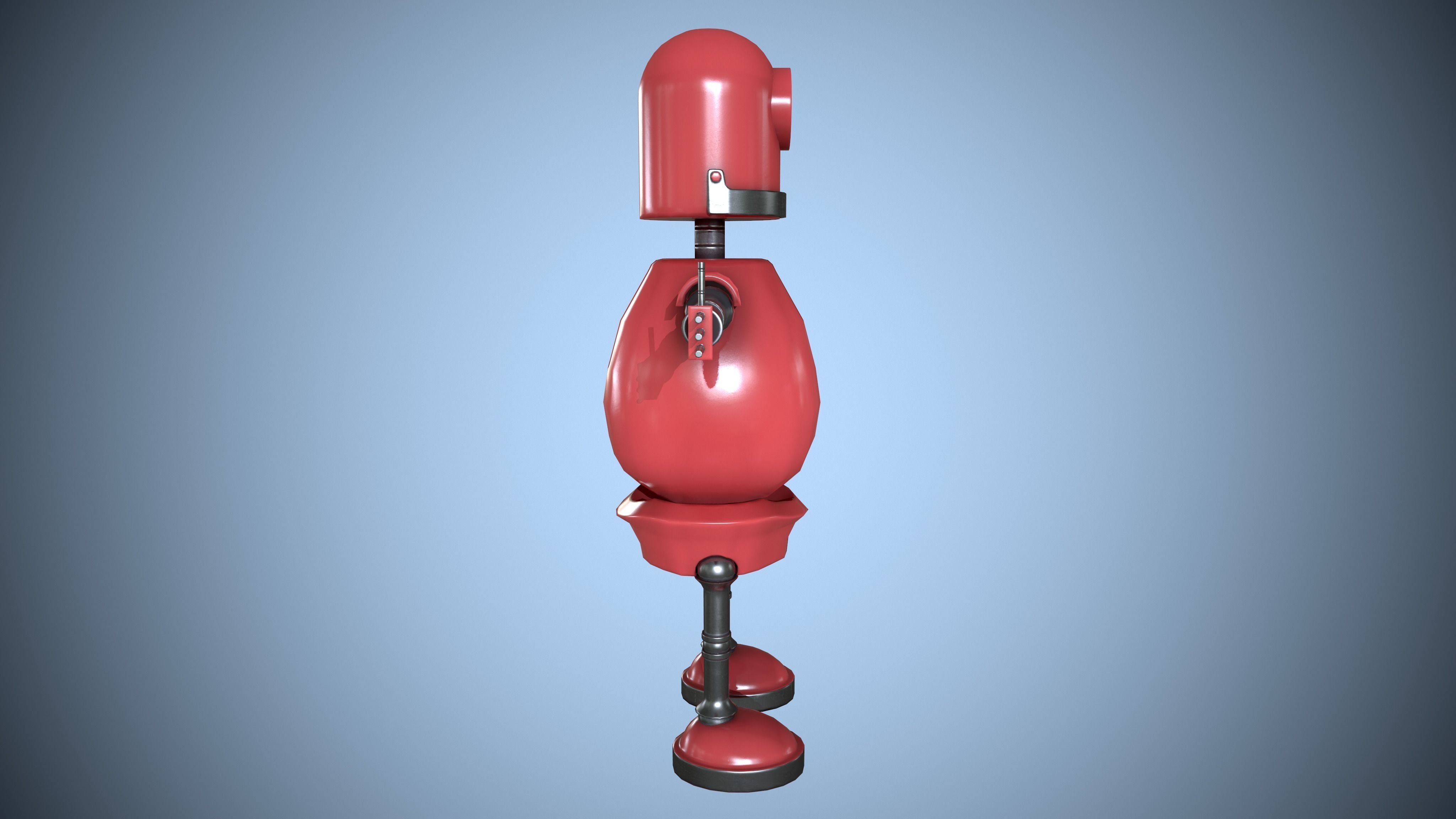 3D model Little Red Robot Character VR / AR / low-poly | CGTrader