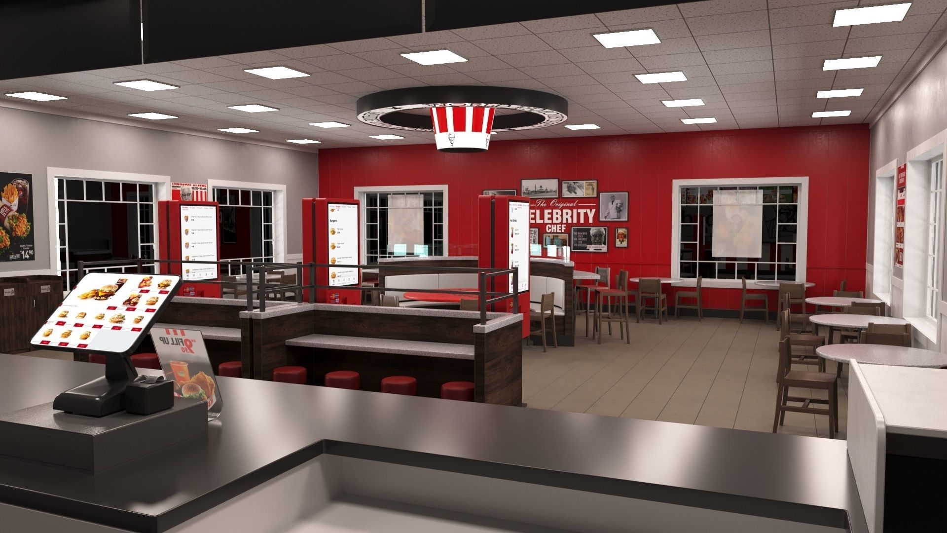 KFC interior cafe 3D model | CGTrader