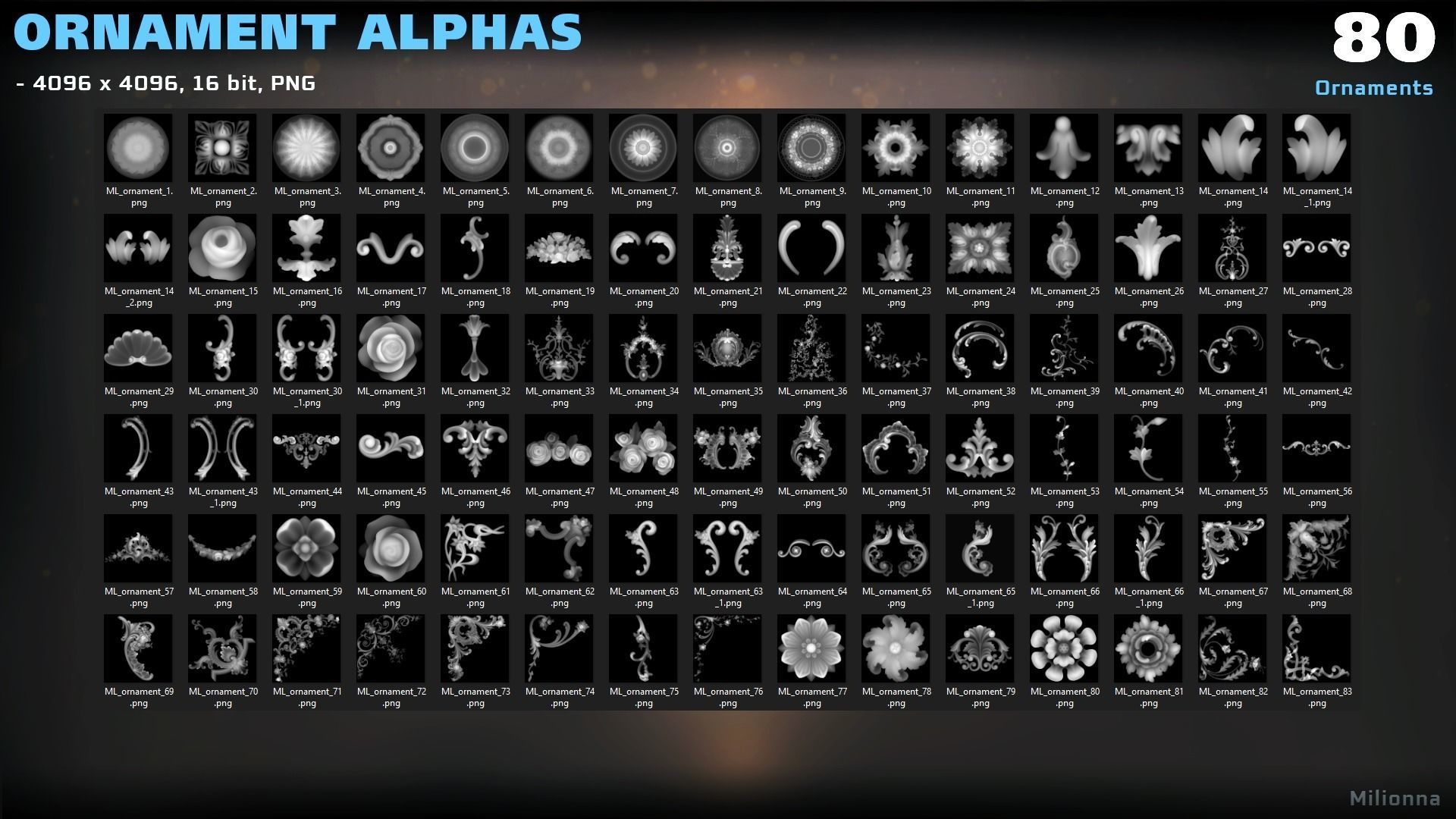 80 Ornament Alphas Texture | CGTrader