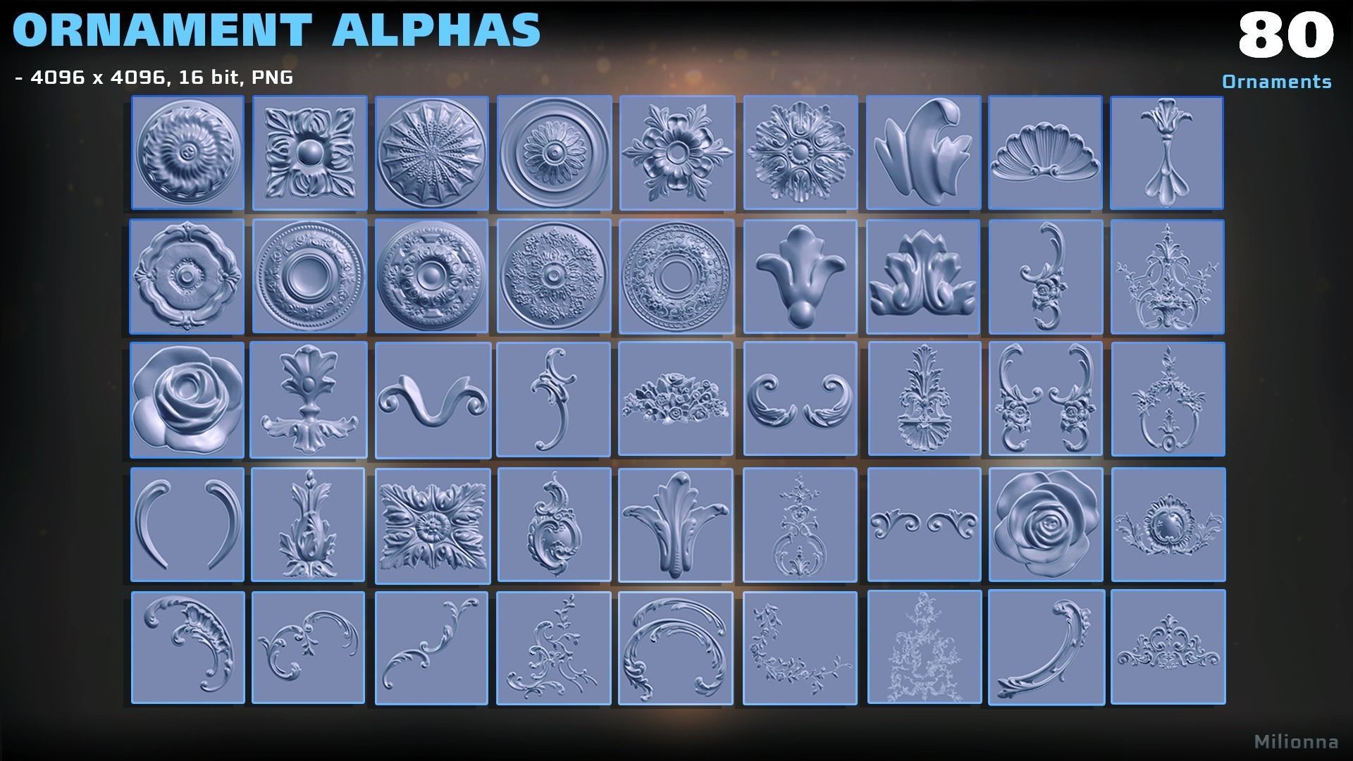 80 Ornament Alphas Texture | CGTrader
