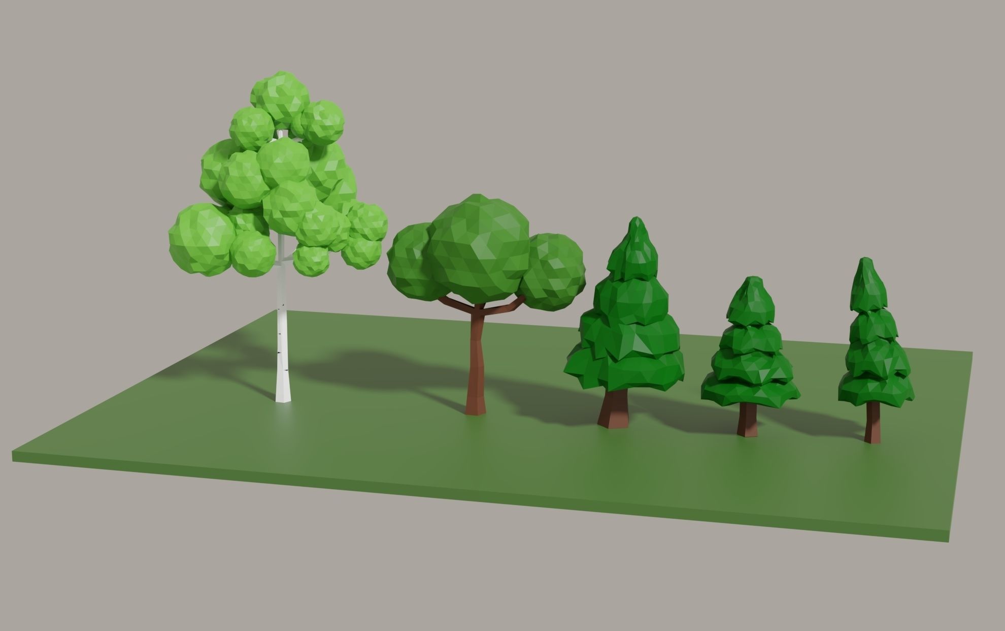 3D model Tress VR / AR / low-poly | CGTrader