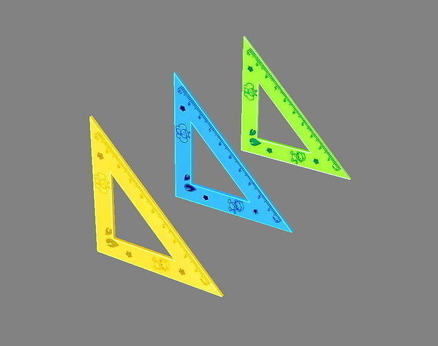 3D model Cartoon stationery - triangle rulers VR / AR / low-poly | CGTrader