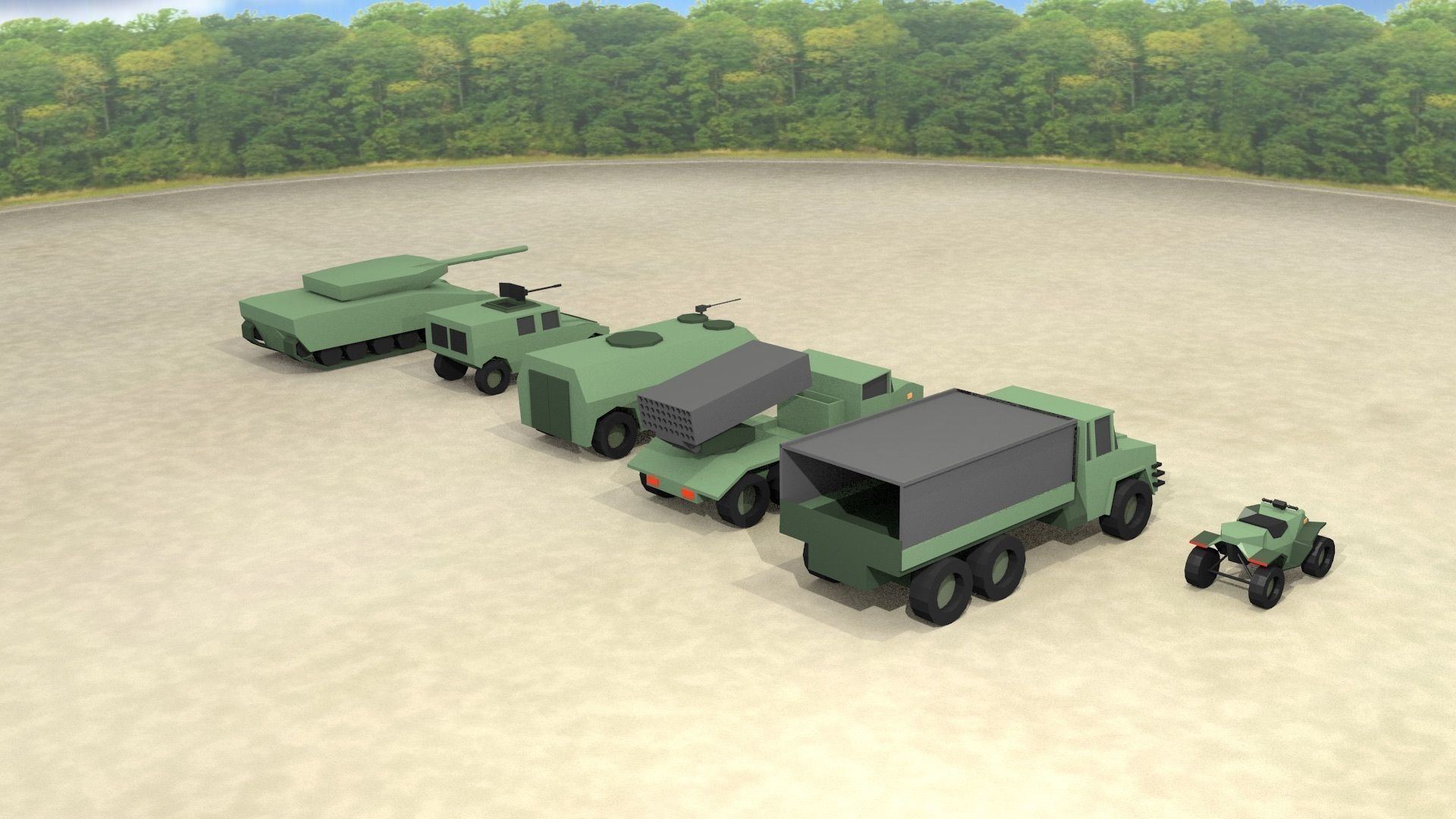 3D model LOW POLY TACTICAL VEHICLES - Pack of 6 VR / AR / low-poly ...