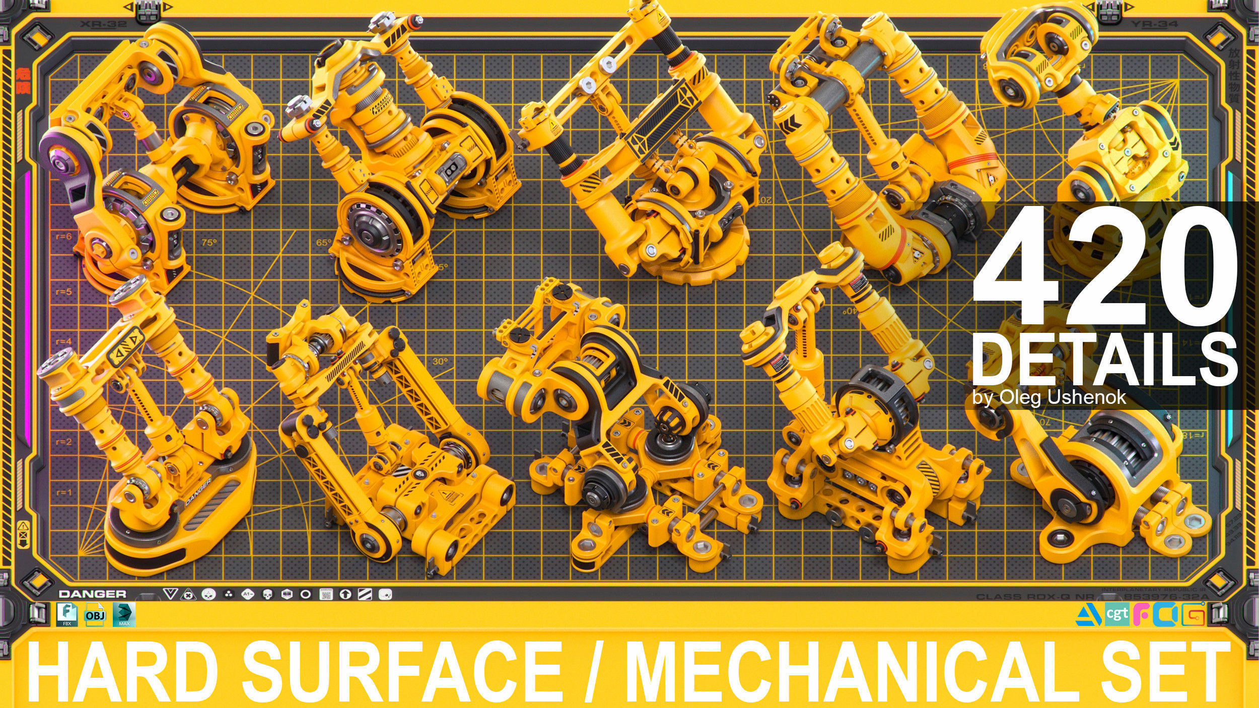 Sci-Fi Hard Surface Mechanical KITBASH 420 DETAILS 3D model | CGTrader
