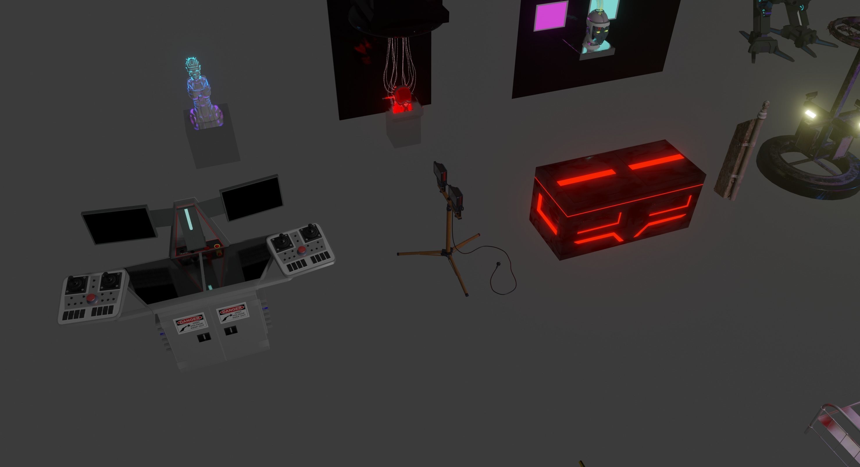 Cyberpunk Lab Asset Pack 3D model rigged | CGTrader