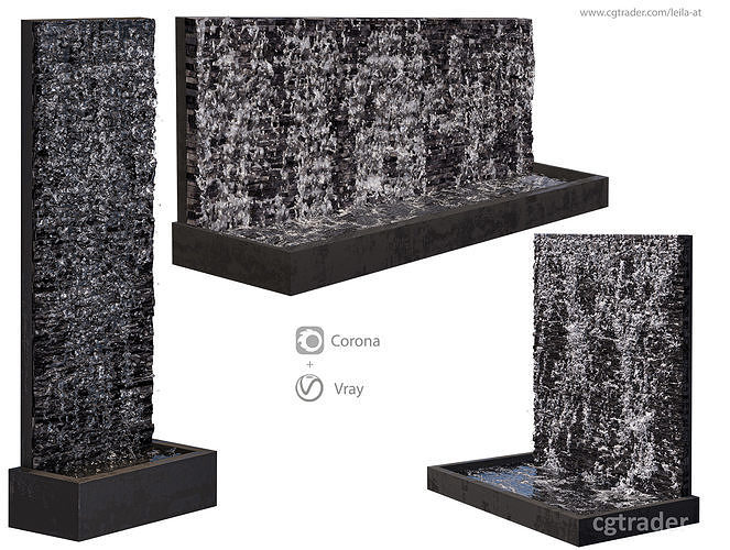Water wall fountains 3D model | CGTrader