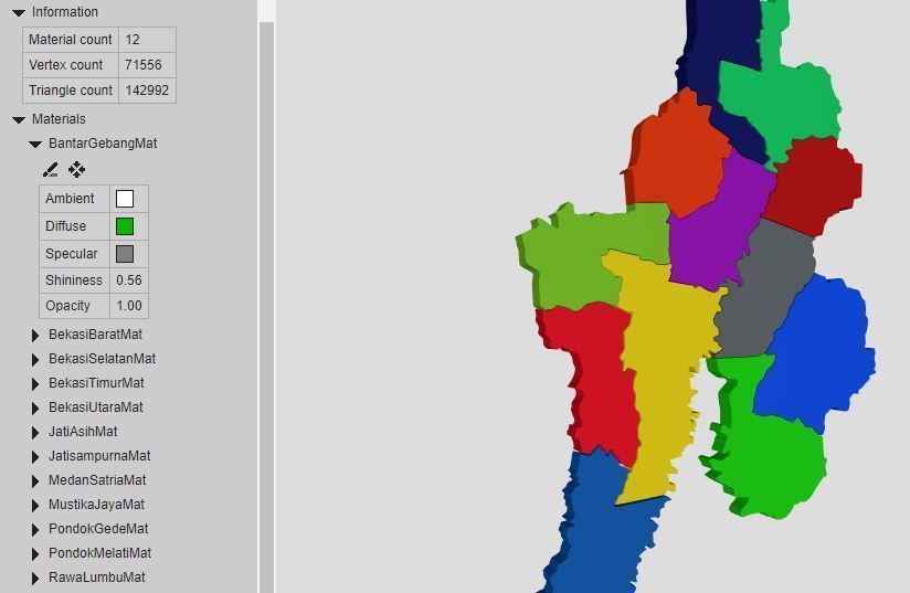 Peta Kecamatan Bekasi 3D model | CGTrader