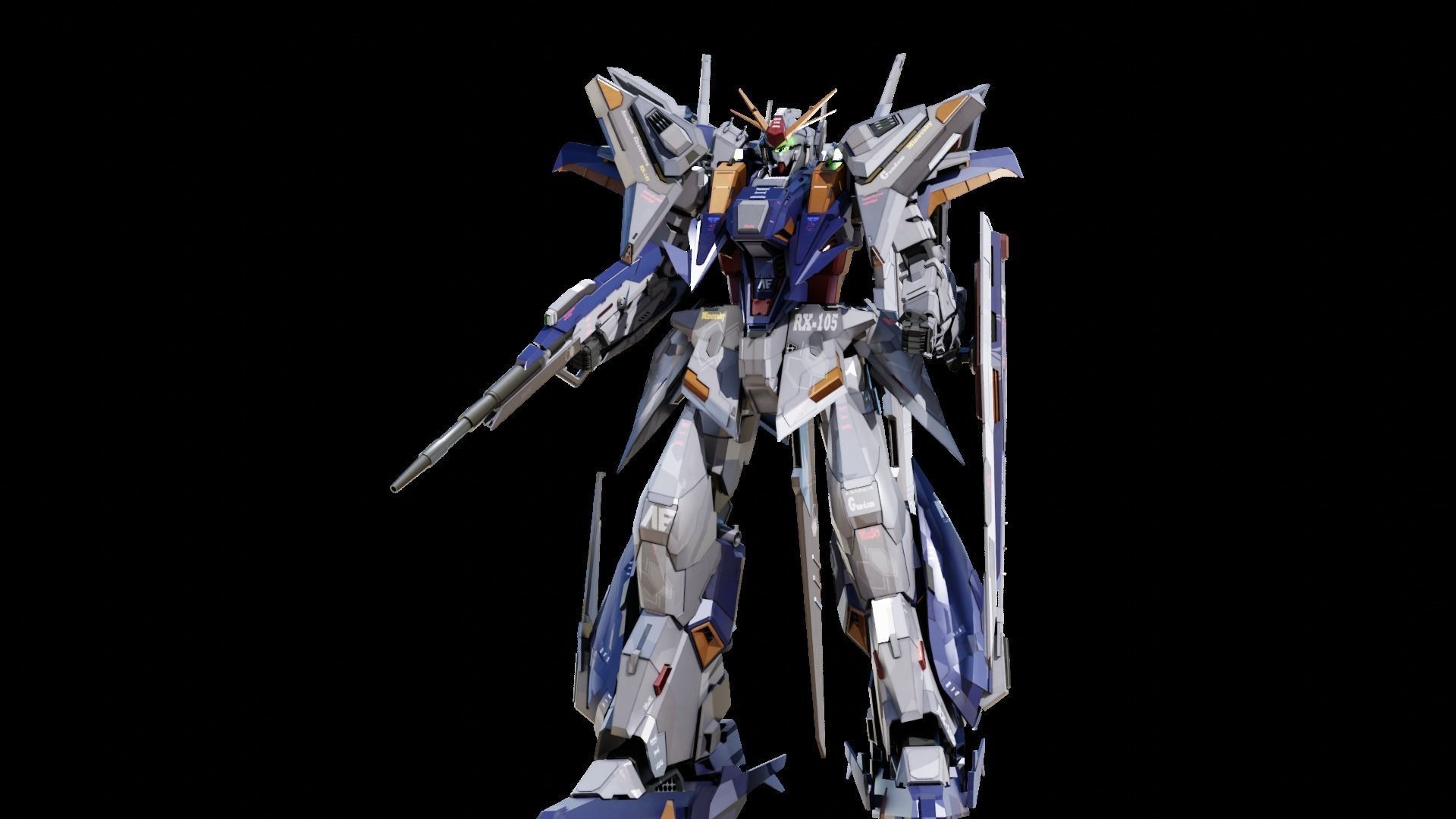 RX - 105 Gundam 3D model rigged | CGTrader