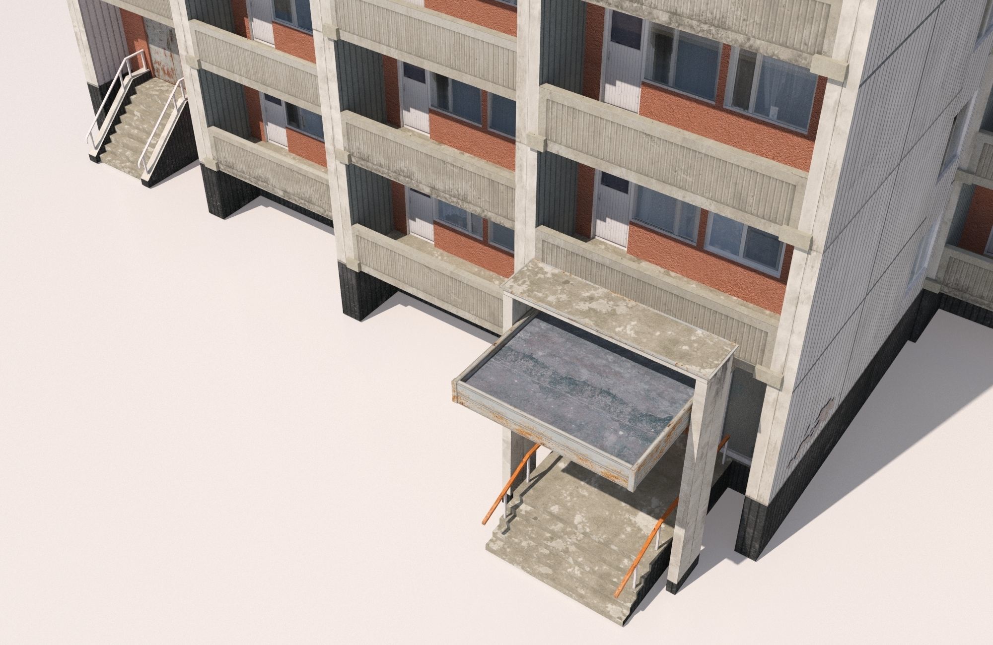 3D model Russian 22 Storey Apartment Panel House VR / AR / low-poly ...