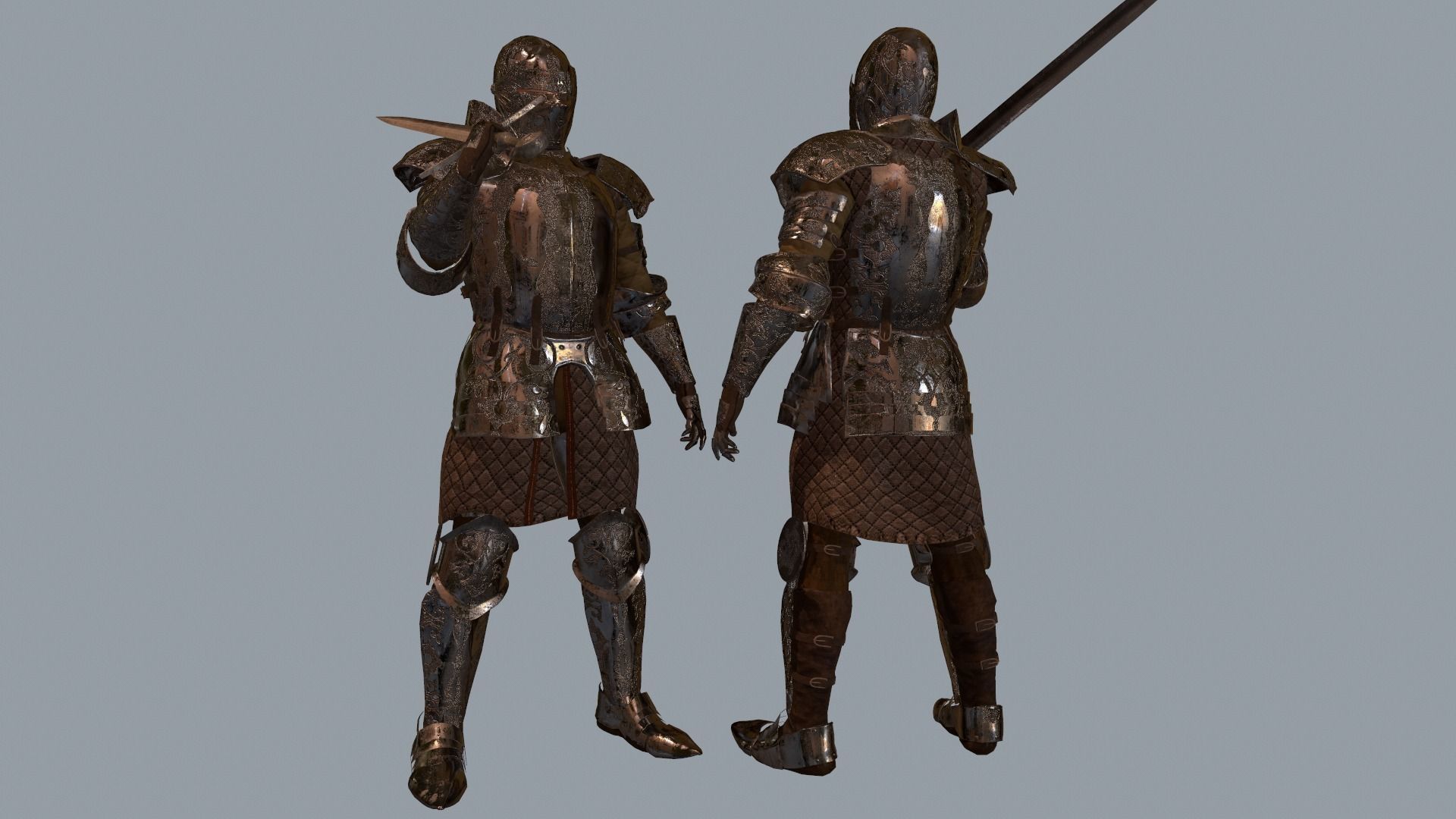 3D model Knight Plate Armour VR / AR / low-poly rigged animated | CGTrader