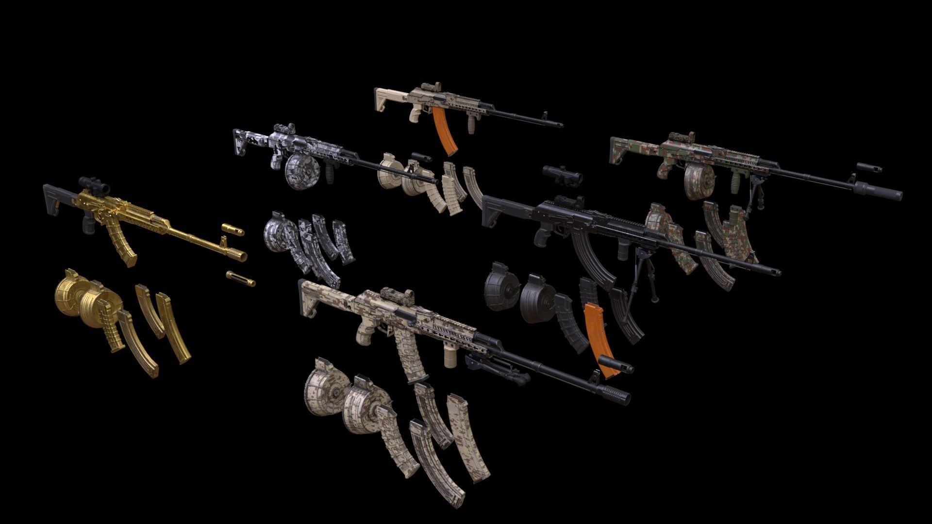 3D model ASR-16 ak - rifle VR / AR / low-poly | CGTrader