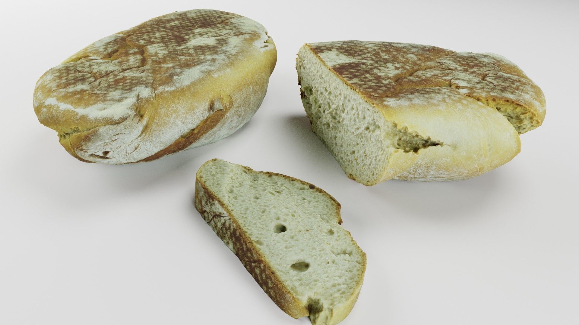 3D model Ultra realistic Bread scan 8k Low-Poly 3D model VR / AR / low ...