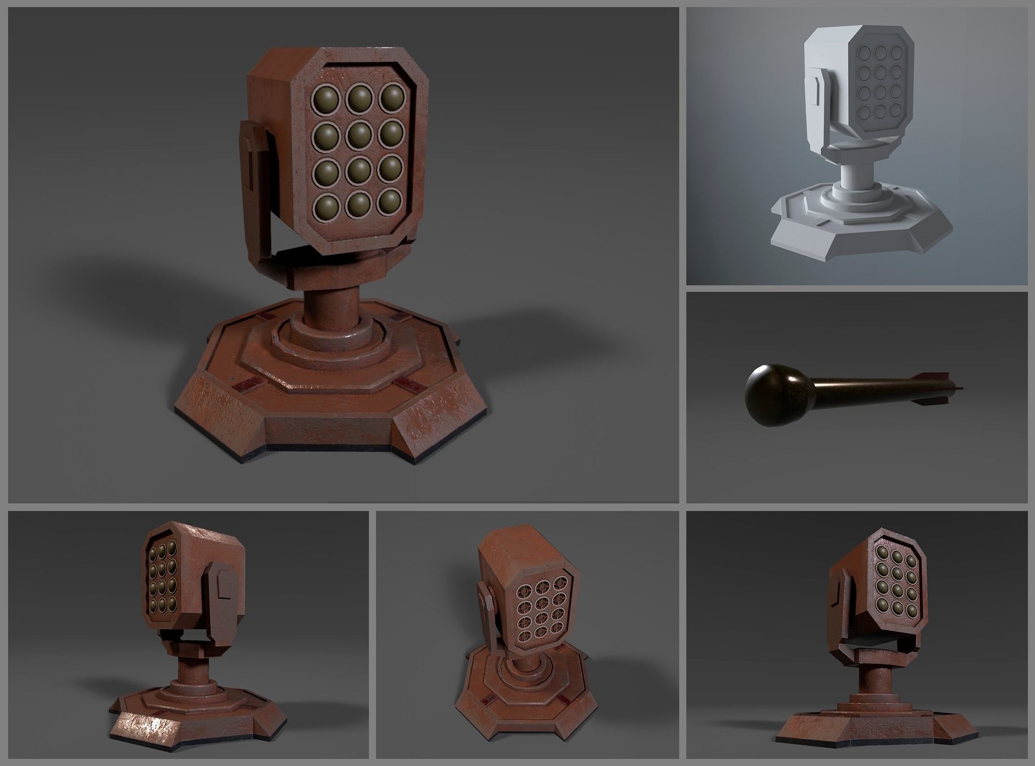 3D model Simple stylized missile turret 4x3 | CGTrader