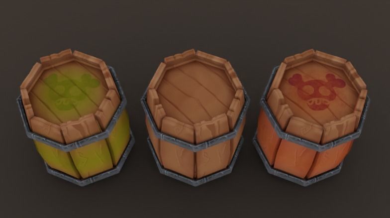 3D model PolyPack RPG Barrels VR / AR / low-poly | CGTrader