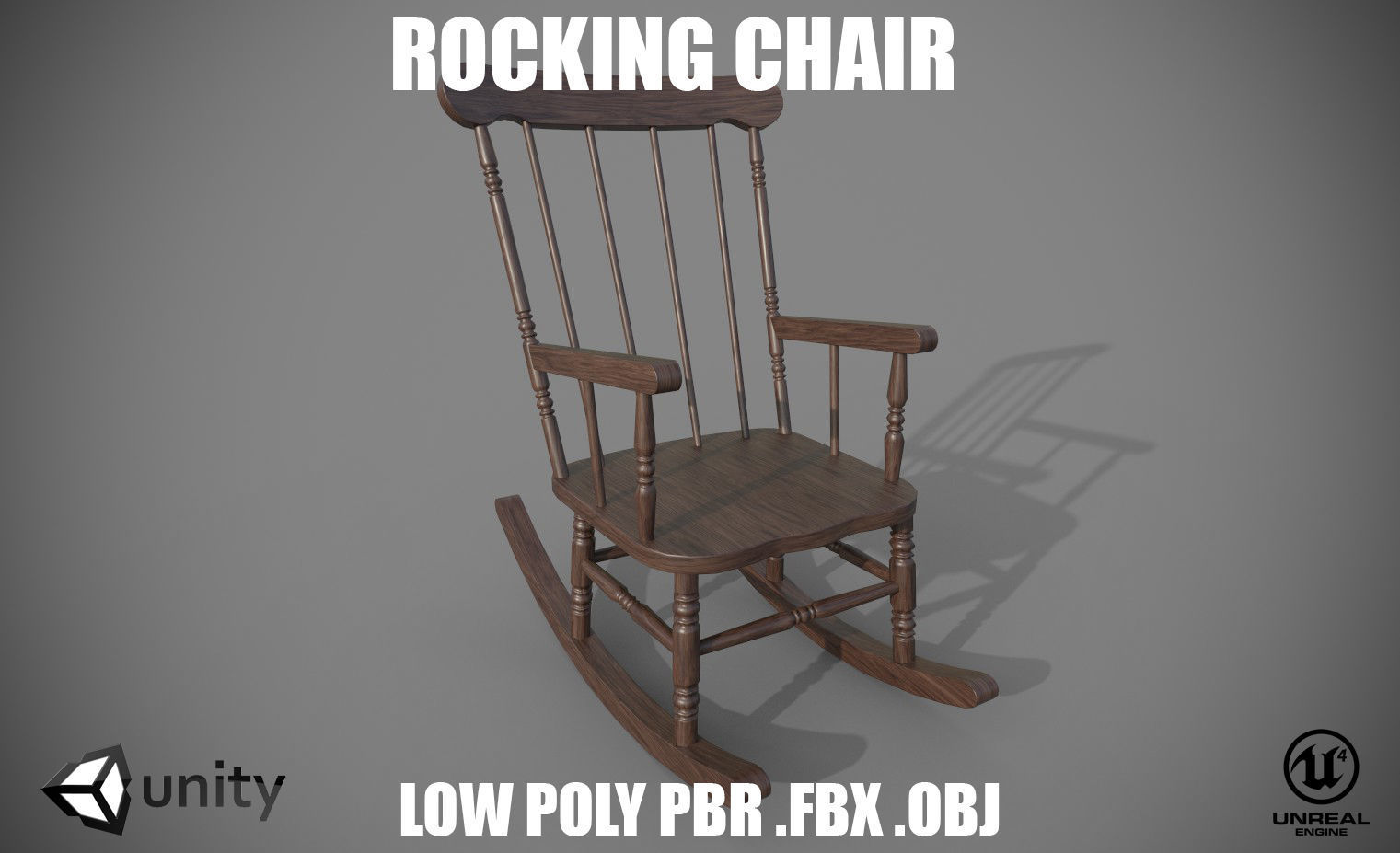 3D model Rocking Chair Low Poly VR / AR / low-poly | CGTrader