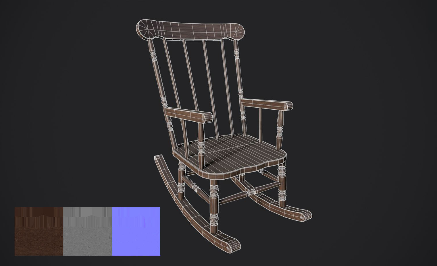 3D model Rocking Chair Low Poly VR / AR / low-poly | CGTrader