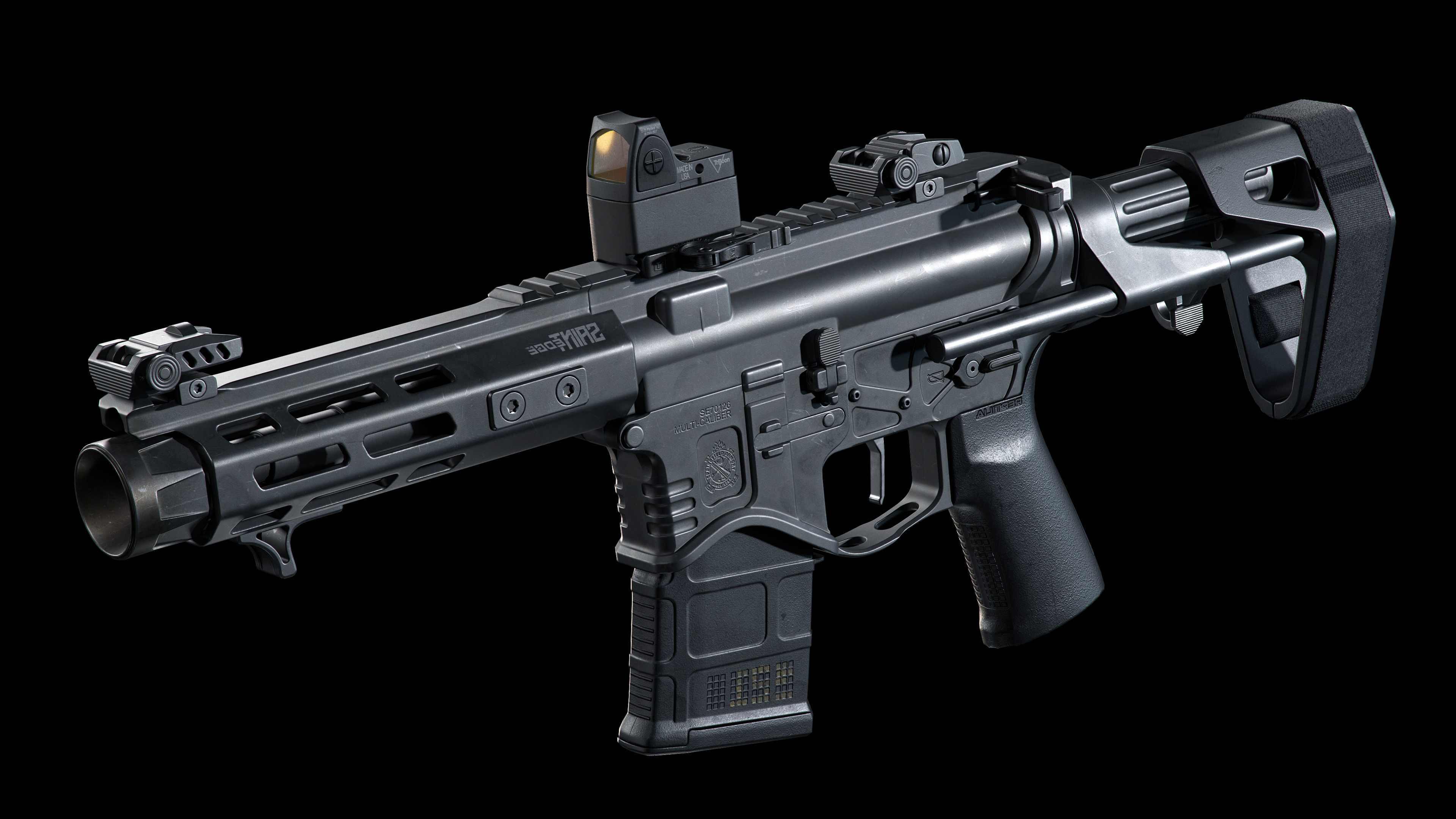 3D model Springfield Armory Saint edge PDW ar15 pistol VR / AR / low ...