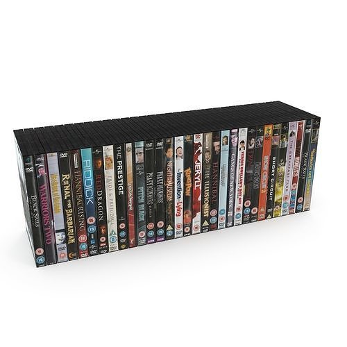 32 assorted realistic DVDs with individual cover cases 3D model | CGTrader