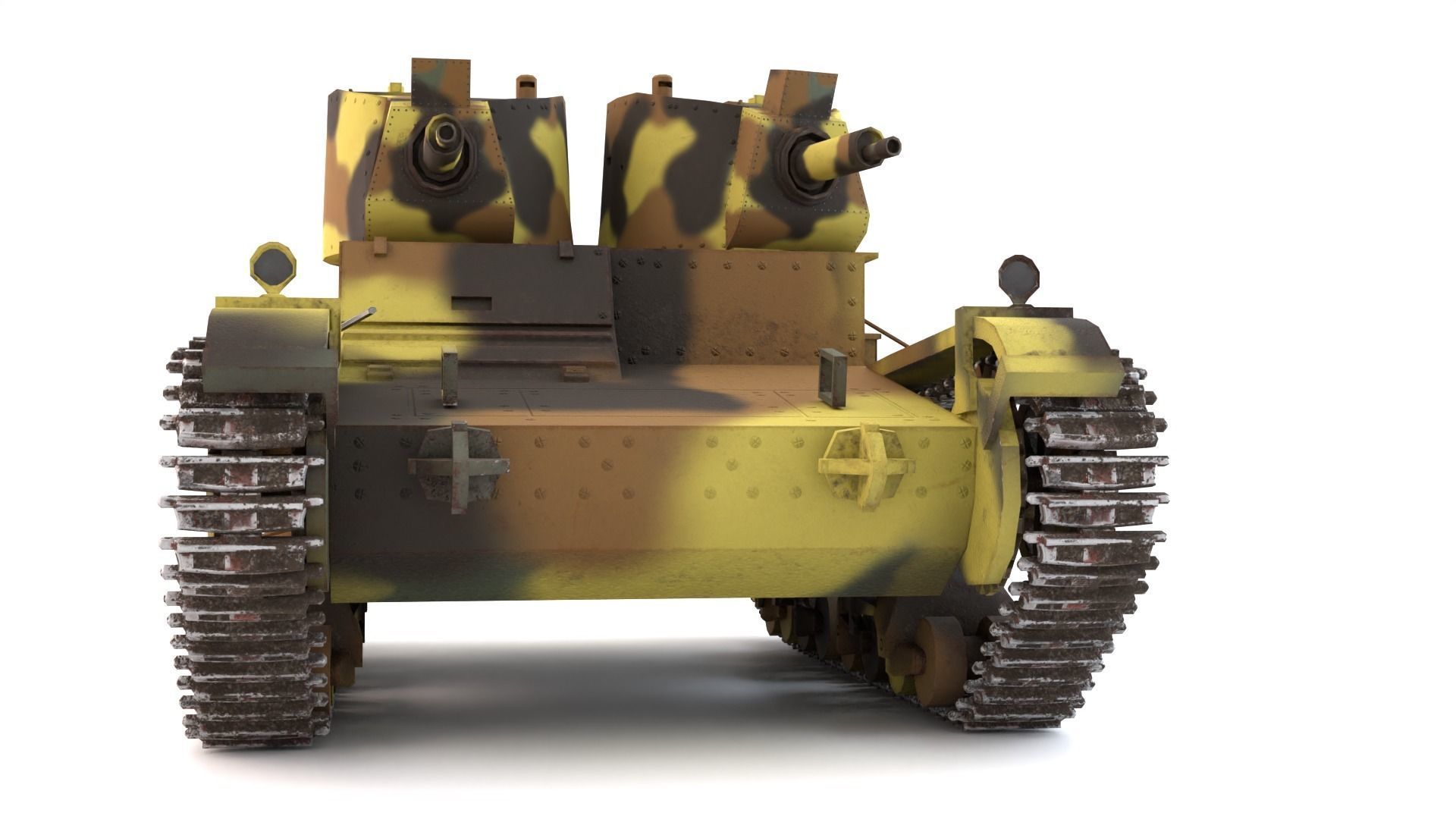 3D model English Vickers 7TP tank PBR Game Ready VR AR low-poly 3d ...